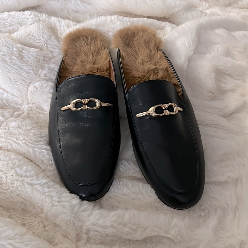 Coach Sienna Sherpa Fur Slides - Gem